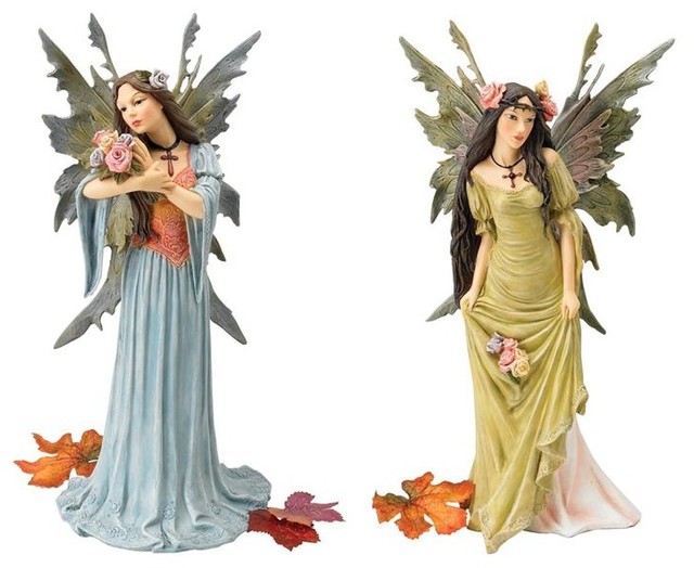 Set of 2 Forest Fairies - Traditional - Decorative Objects And ...