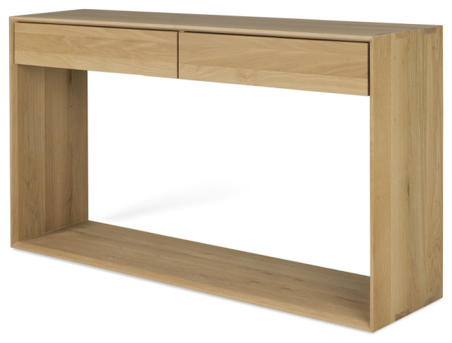 Oak 2-Drawer Console Table | OROA Nordic, 63"w X 16"d X 34"h ...