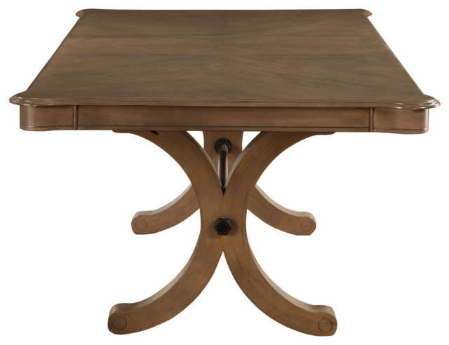 Unique Dining Table, Curved X-Shaped Trestle Base With Rectangular Top ...