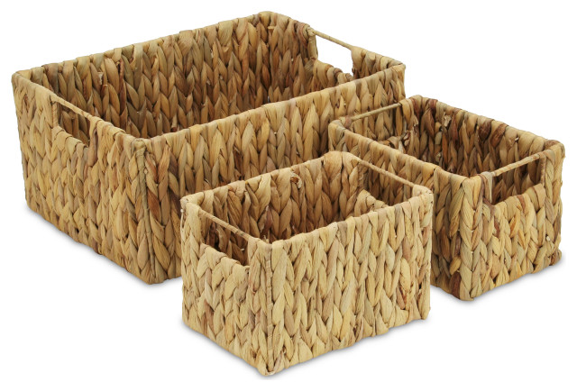 Water Hyacinth Storage Bins Set - Tropical - Storage Bins And Boxes ...
