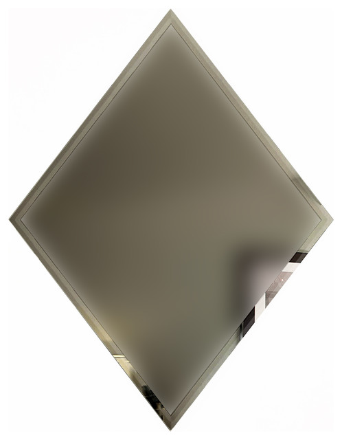 Reflections 6 in x 8 in Beveled Glass Mirror Diamond Tile in Matte Gold ...