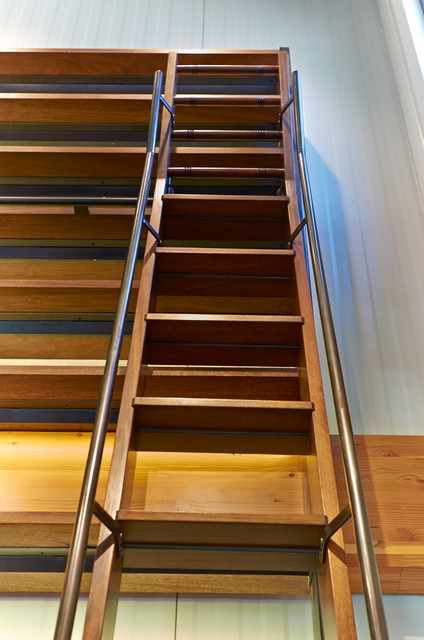 Two Story Library Shelving - Modern - Staircase - Dallas - by Stål ...
