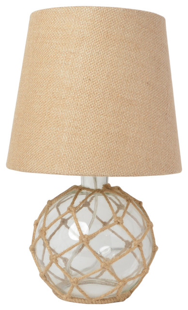Medium Coastal Fisherman's Shoreside Glass Rope Table Lamp - Beach ...