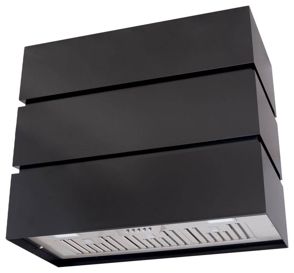 36"Stainless Steel Range Hood 3 Stacks Modern Box Kitchen Hood & Vent ...