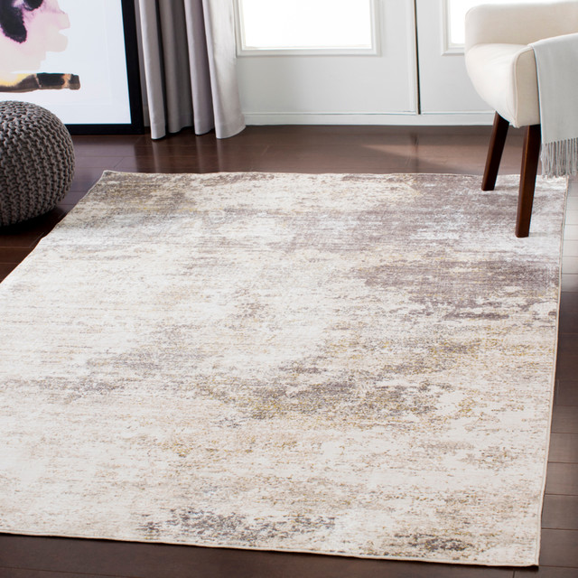 Crescendo Modern Beige, Gray Area Rug, 3'3"x9'2" - Contemporary - Hall ...