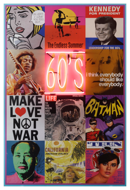 60s Icons Neon Wall Art | Andrew Martin The Sixties - Contemporary ...