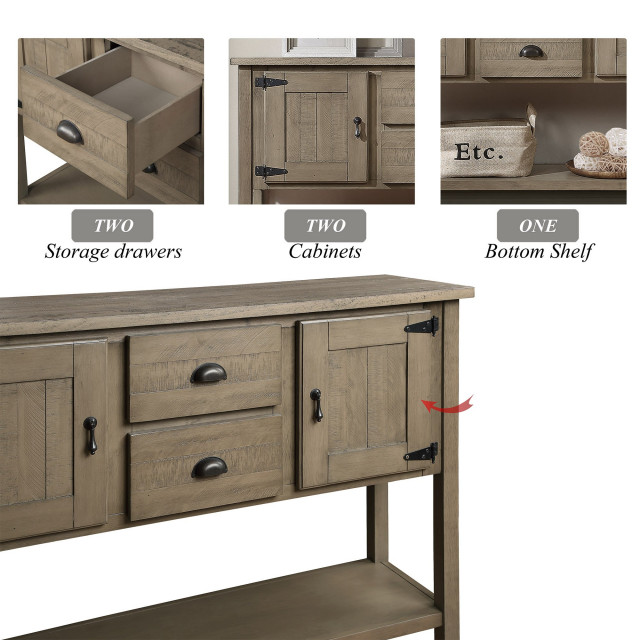 TATEUS 48'' Retro Style Dining Buffet Server Cabinet for Living Room ...
