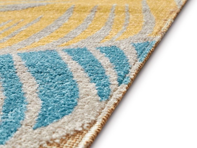 Well Woven Firenze Amelia Modern Abstract Tropical Leaves Sunshine Rug ...