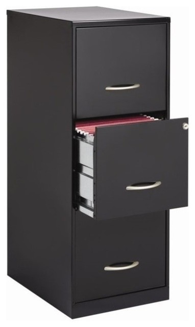 Scranton & Co 3 Drawers Modern Metal Vertical File Cabinet with Lock in ...