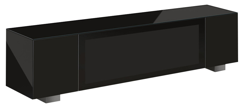 Monza TV Stand Black And Black - Contemporary - Entertainment Centers ...