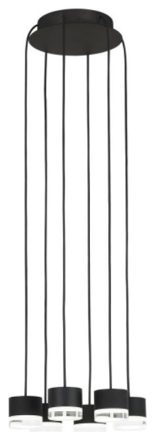 Gable Ceiling Chandelier, 6-Light, LED, Nightshade Black, 10.4"W ...