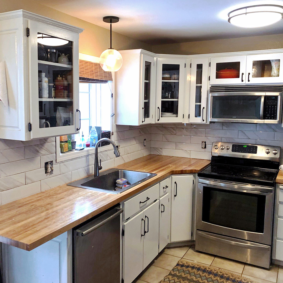 Birch Edge Grain Butcher Block Countertop - Farmhouse - Kitchen - Other ...