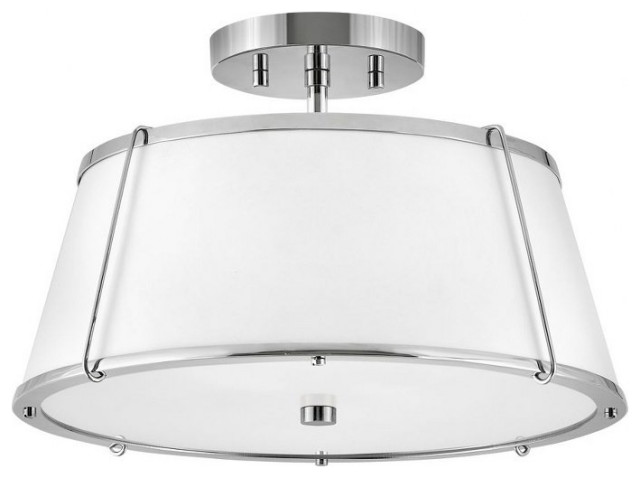2 Light Medium Semi-Flush Mount-Polished Nickel Finish - Ceiling - Semi ...