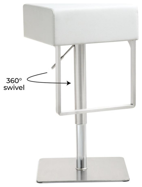 Seville White Steel Barstool - Contemporary - Bar Stools And Counter ...