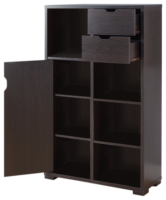 Roomy Traditional Style Store Cabinet, Dark Brown - Transitional ...