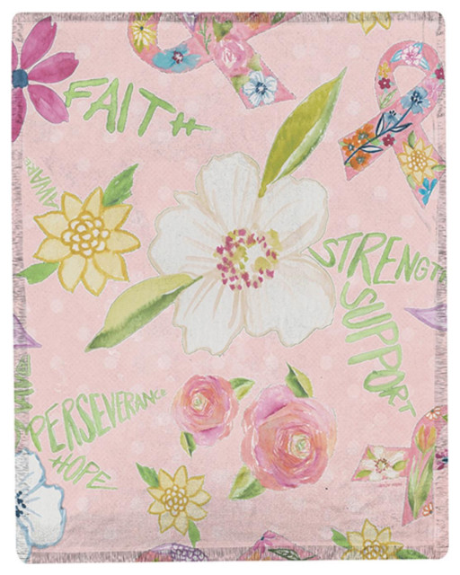 Pink Courage Polyester Throw With Multi Finish SAPKCG - Contemporary ...