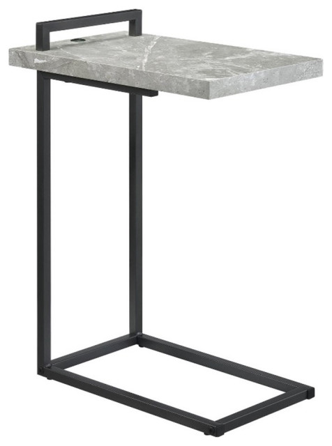 Coaster Maxwell Metal C-shaped Accent Table Cement and Gunmetal Gray ...