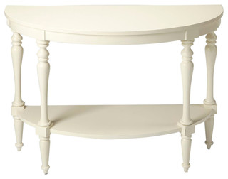 Butler Amherst White Demilune Console Table - Traditional - Console ...