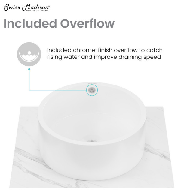 Monaco 24" Floating Bathroom Shelf With Vessel Sink, White Marble, 24 x 22 - Contemporary ...