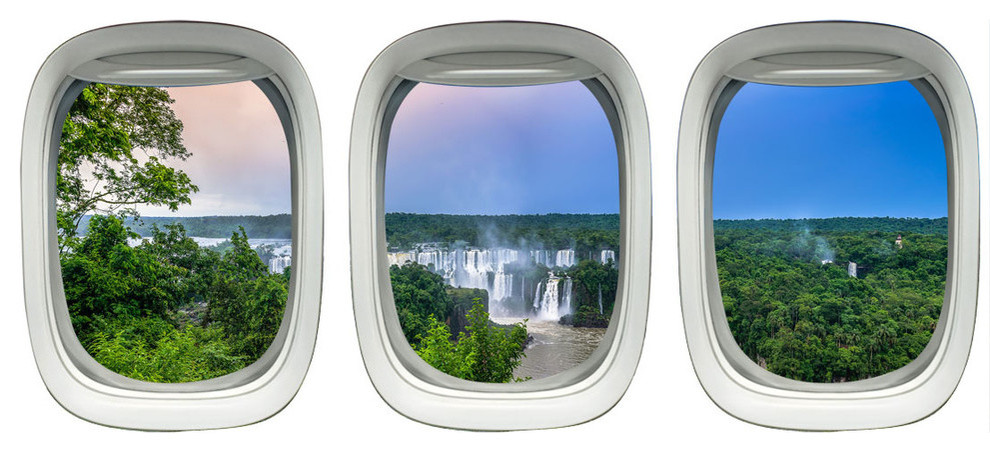 Aviation Window Stickers, Waterfall Wall Art Plane Window Clings ...
