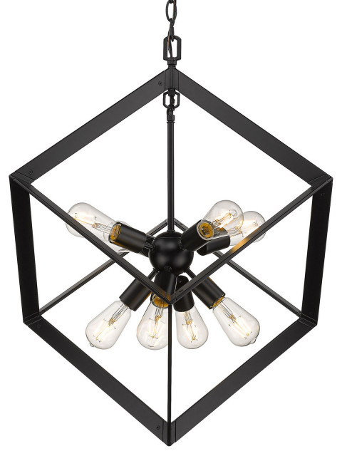 Architect 8-Light Pendant, Matte Black - Midcentury - Pendant Lighting ...