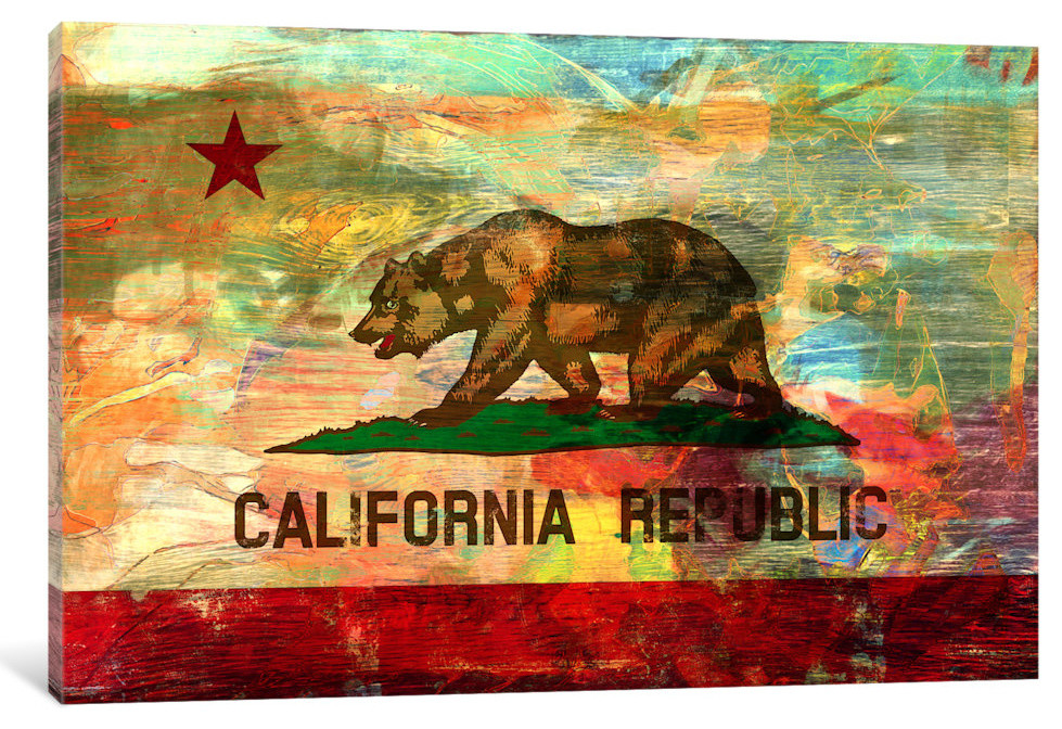 "Pattern Fade California Flag Gallery" by iCanvas, 12x8x0.75", 18x12x1 ...
