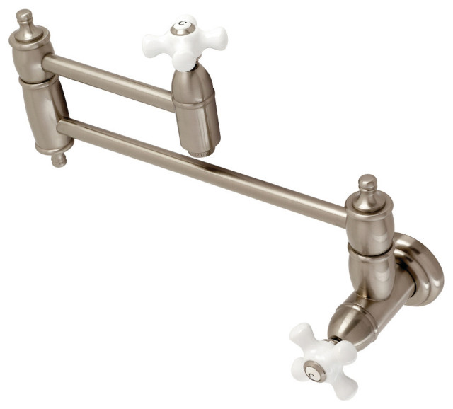 Ks3108Px Restoration Two-Handle Wall Mount Pot Filler, Brushed Nickel ...