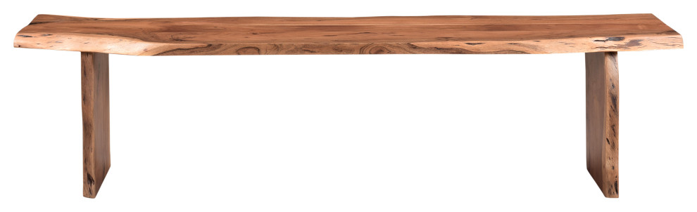 Henderson 73" Live Edge Top and Leg Dining Bench - Rustic - Dining ...