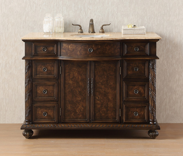 Stufurhome Reginald 48" English Espresso Single Sink Bathroom Vanity ...