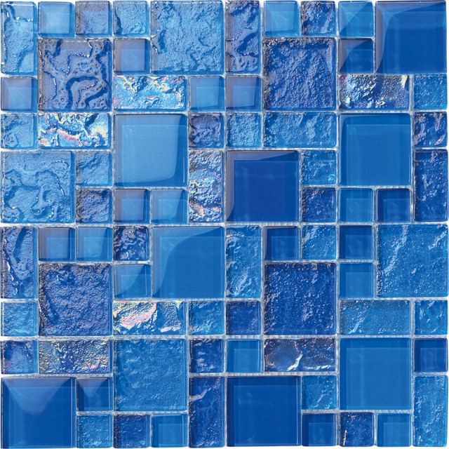 Pool Tile Bahamas Dark Blue Blend - Contemporary - Mosaic Tile - by ...