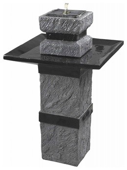 Kenroy Home Monument Outdoor Solar Floor Fountain Dark Stone Finish ...