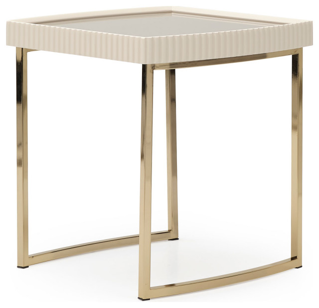 Lisbon Side Table, Silken Matte Cream - Contemporary - Side Tables And ...