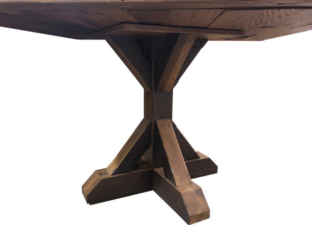 Thornton Barnwood Square Pedestal Dining Table, 48x48, 2 Bb Exts ...