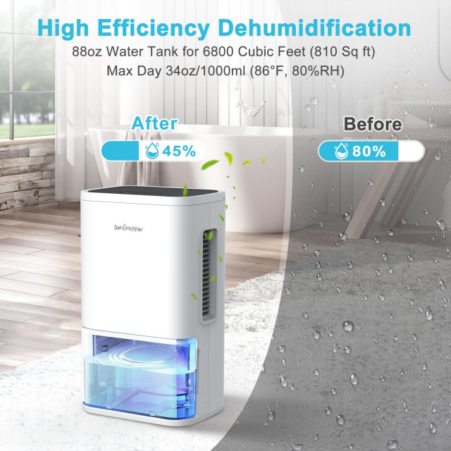 Dehumidifiers for Home with 88oz Water Tank, Dehumidifier for Room Up ...