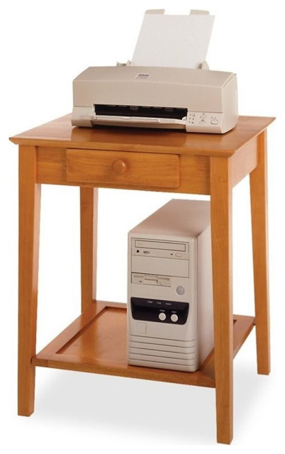 Pemberly Row Transitional Solid Wood Printer Stand in Honey Pine ...