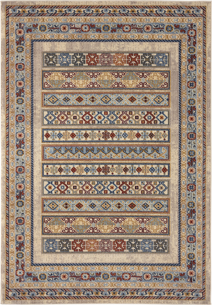 Abani Mesa MES180A Southwest Beige Tribal Pattern Area Rug, 5.3 x 7.6 x ...