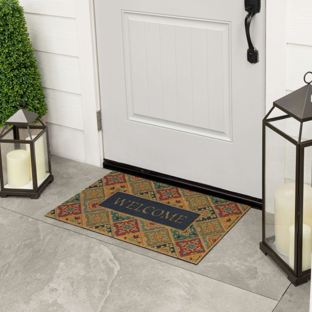 Mohawk Home Recycled Rubber Door Mat Tile Garden Welcome Mutli Doormat ...