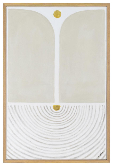 Martia Wall Accent, Soft Beige and White Oak - Contemporary - Prints ...