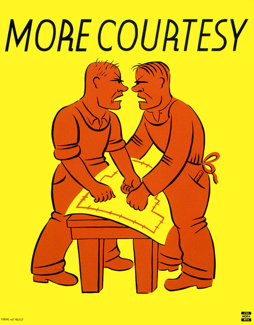 More Courtesy, Fighting Print, 16" x 20" - Contemporary - Prints And ...