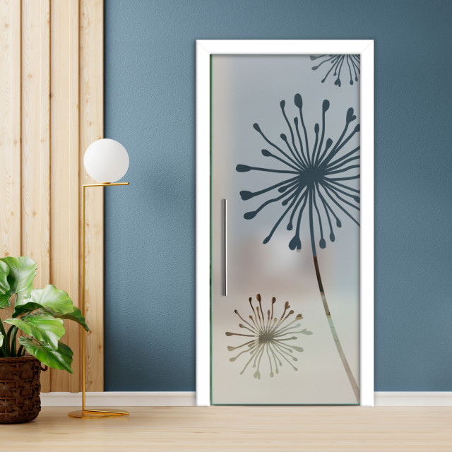 Frameless Pocket Glass Sliding Door with Frosted Design, 24"x80" Inches ...
