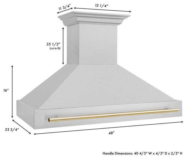 ZLINE 48 In. Wall Mount Hood, DuraSnow With DuraSnow Shell, 8654SNZ-48 ...