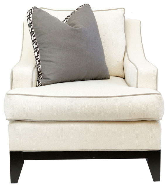 Dallas Club Chair, Ivory Performance Fabric - Transitional - Armchairs ...