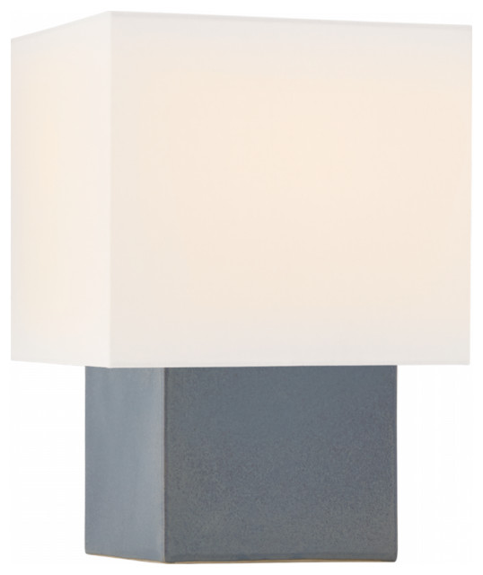 Pari Table Lamp, 1-Light, Square, Cloudy Blue, Linen Square Shade, 12.5 ...