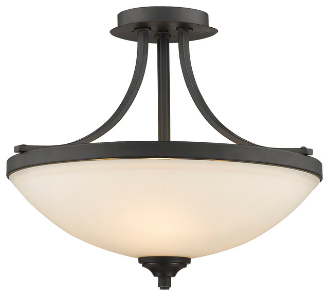 3 Light Semi Flush Mount Bronze - Transitional - Flush-mount Ceiling ...