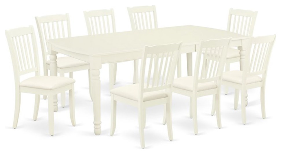 Atlin Designs 9-piece Wood Dinette Table Set in Linen White ...