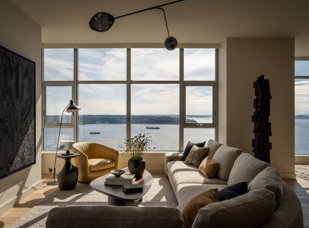 Seattle South Lake Union High Rise Condo - Contemporary - Living Room ...