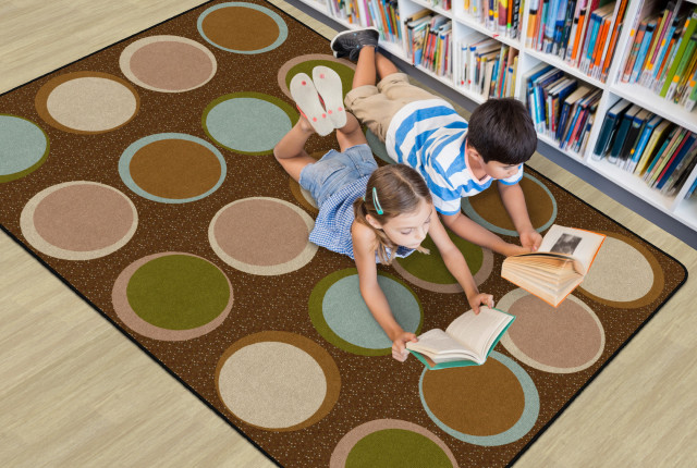 Flagship Carpets FA1340-32FS 6x8'4 Sitting Spots Earth Tone Rug, 6x8'4 ...