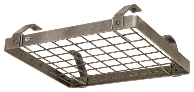 Handcrafted Low-Ceiling Square Rack w 12 Hooks Hammered Steel ...