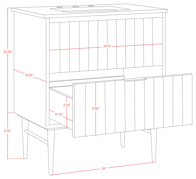 Modernist Bathroom Vanity, 30" Wide - Midcentury - Bathroom Vanities ...