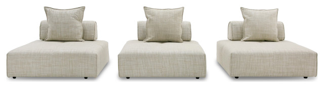 Divani Casa Mondo - Modern 3 Seat Modular Beige Fabric Sectional ...